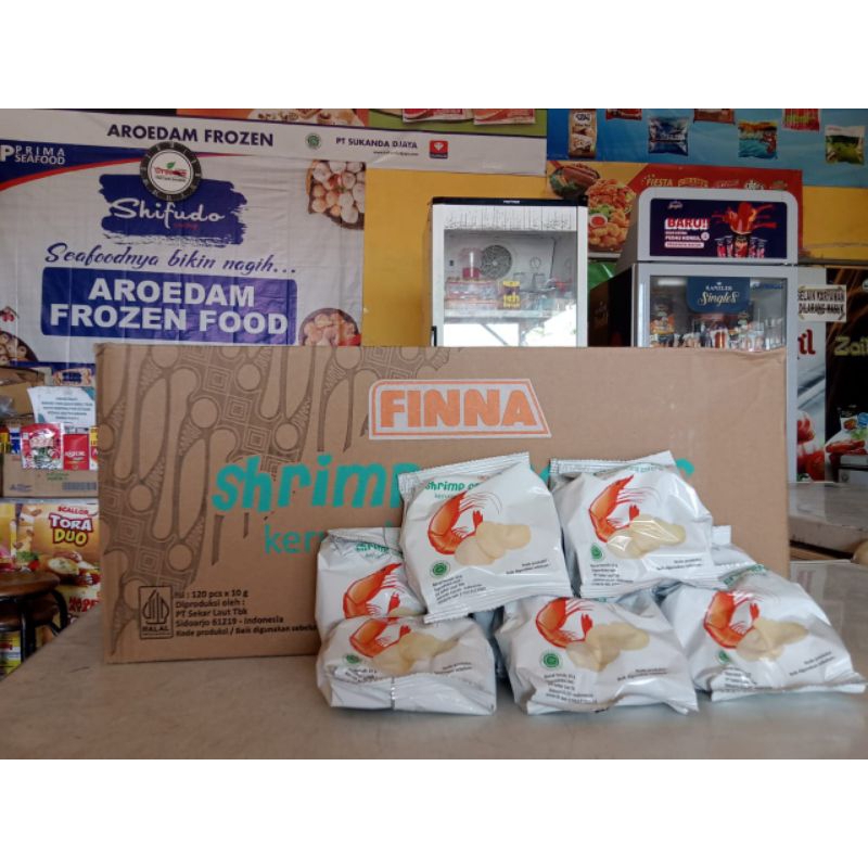 Jual FINNA KERUPUK UDANG GORENG 10GR | Finna kerupuk udang siap makan ...