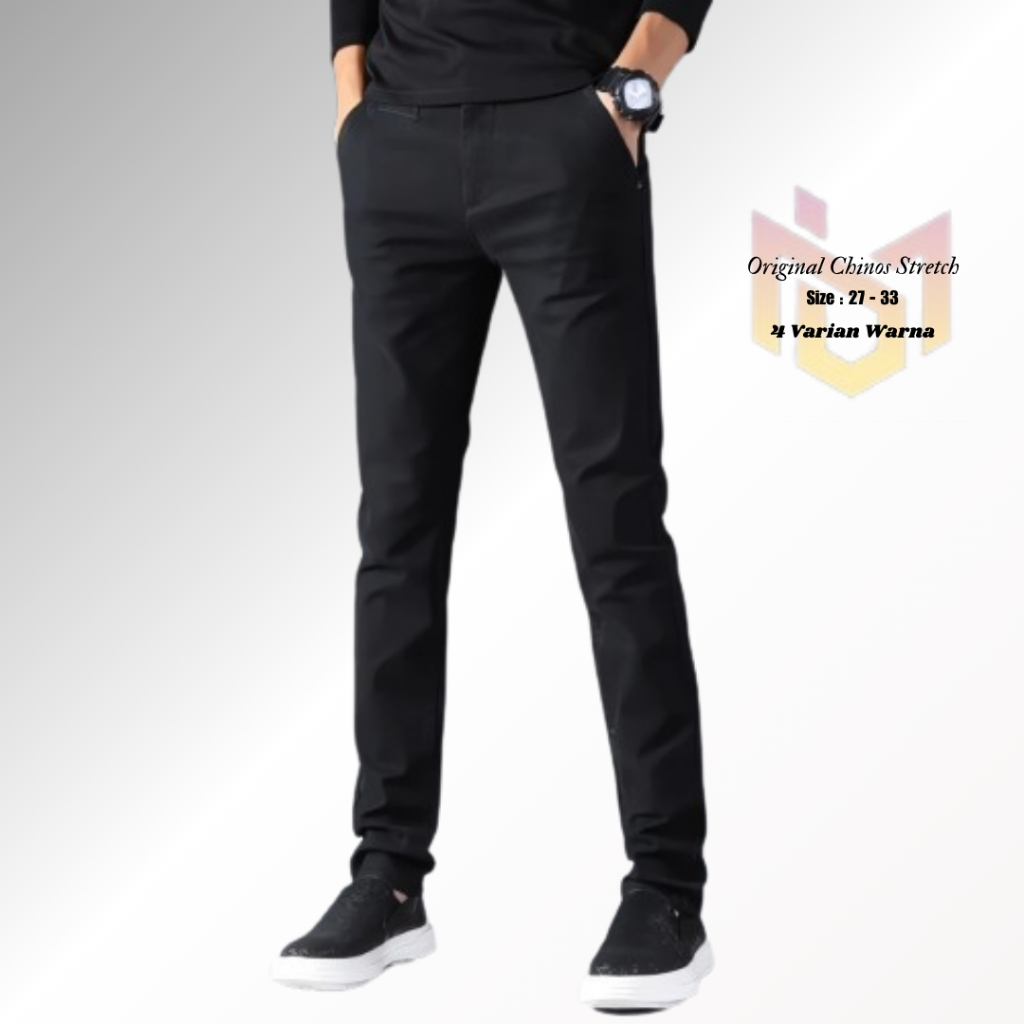 Jual Celana Chino Panjang Pria Stretch Slimfit Chinos Pensil Jumbo Size 27-38 | Shopee Indonesia