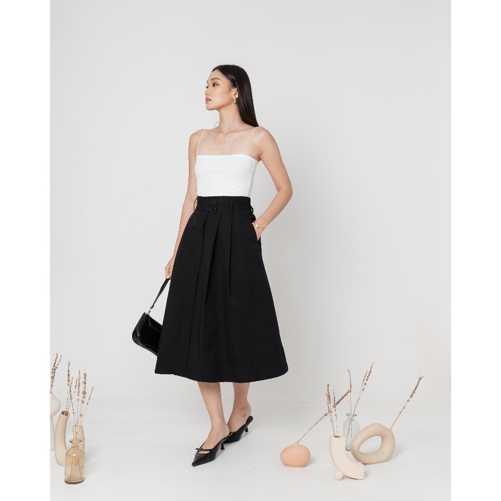 Jual LAFORE - RO263 Alette Skirt | Rok Wanita Midi Flare | Rok Korea ...