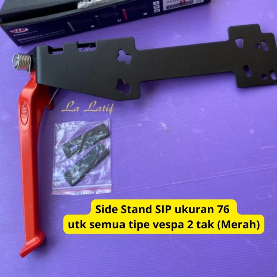 Jual Side Stand SIP ukuran 76 utk semua tipe vespa 2 tak (Merah ...