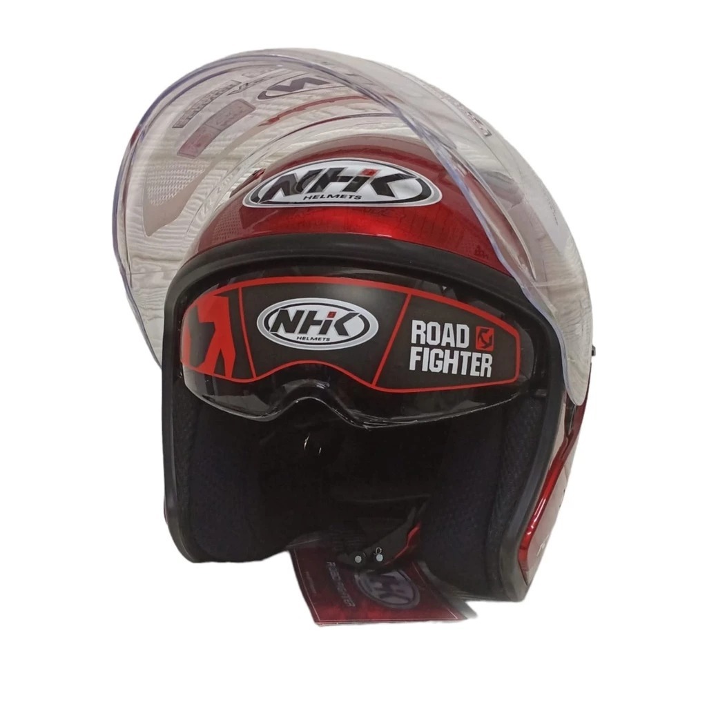Jual NHK R1 MAX SOLID ROYAL RED MAROON HELM OPEN FACE DOBLE VISOR ...