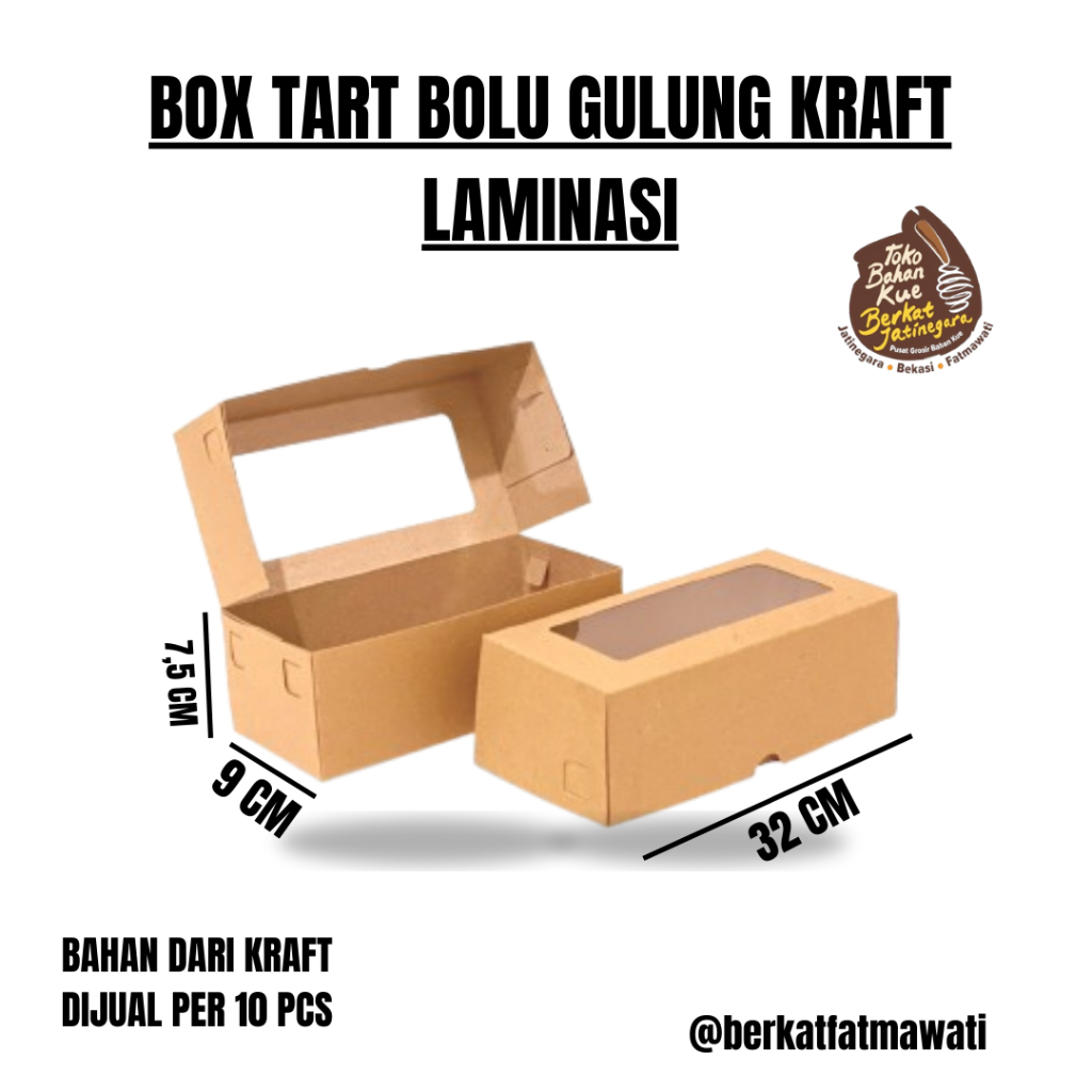 Jual BOX ROLL TART BOLU GULUNG KRAFT LAMINASI / BOX KRAFT / DUS BOLU ...