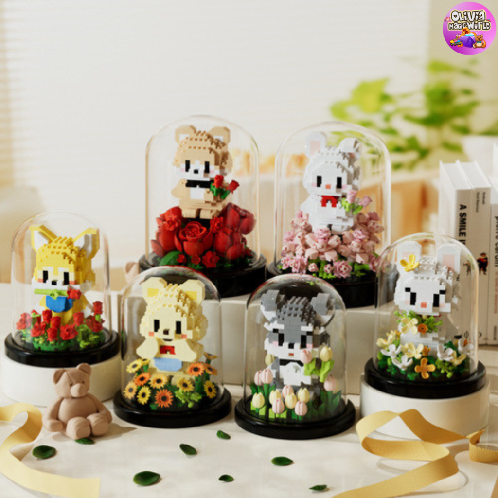 Jual Bricks Nano Block Mainan Edukatif Hewan In Flower Glass Mini Toy ...
