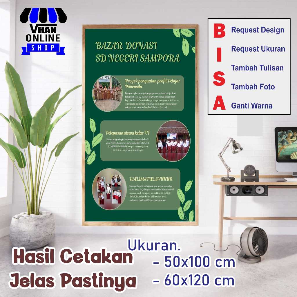 Jual Spanduk Banner Custom Bazar Donasi Untuk Sekolah | Shopee Indonesia