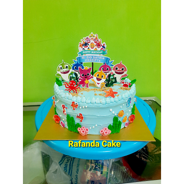 Jual Topper kue ulang tahun baby shark toper ultah bayi hiu nama ...