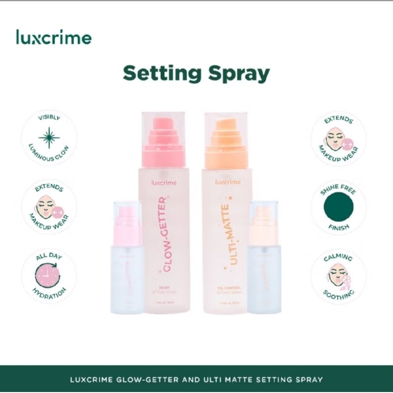 Jual LUXCRIME Glow-Getter Dewy | Ulti-Matte Oil Control - Setting Spray ...