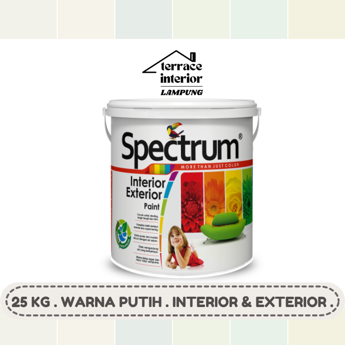 Jual Cat Tembok Spectrum Interior & Exterior Warna Putih 25 Kg | Shopee ...