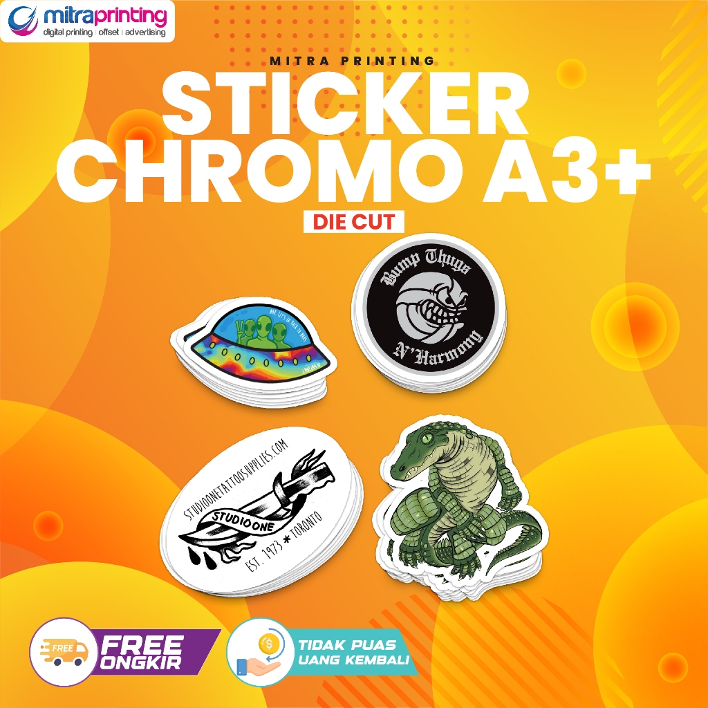 Jual Cetak Stiker Chromo Stiker Bontak A3+ Cutting Putus Die Cut ...