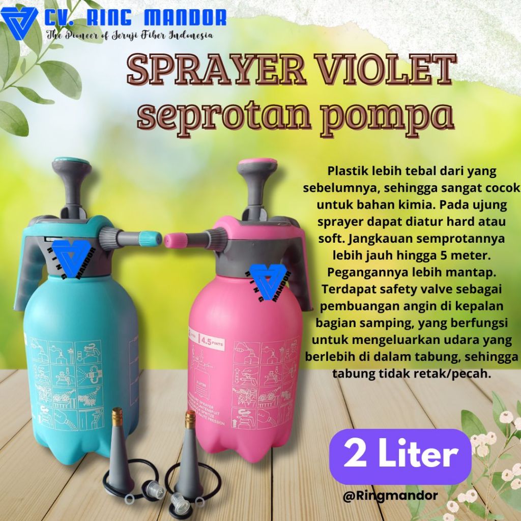 Jual HAND SPRAYER VIOLET 2 LITER / SEMPROTAN BESAR AIR BOTOL SPRAY ...