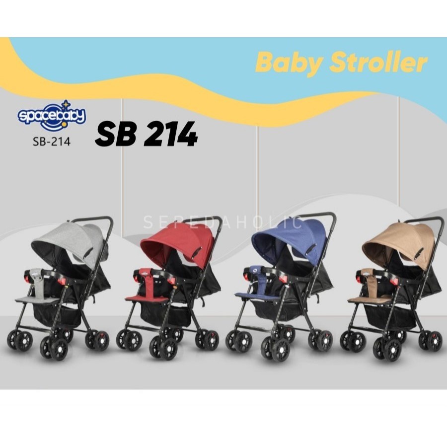Jual MOMMYNME SPACEBABY BABY STROLLER SB-214 REVERSIBLE STIR | Shopee Indonesia