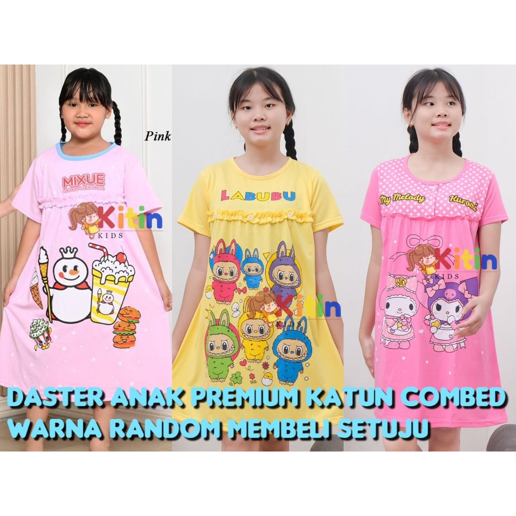 Jual FE - DASTER TERUSAN ANAK BAHAN KATUN COMBED MOTIF MIXUE ICE CREAM ...