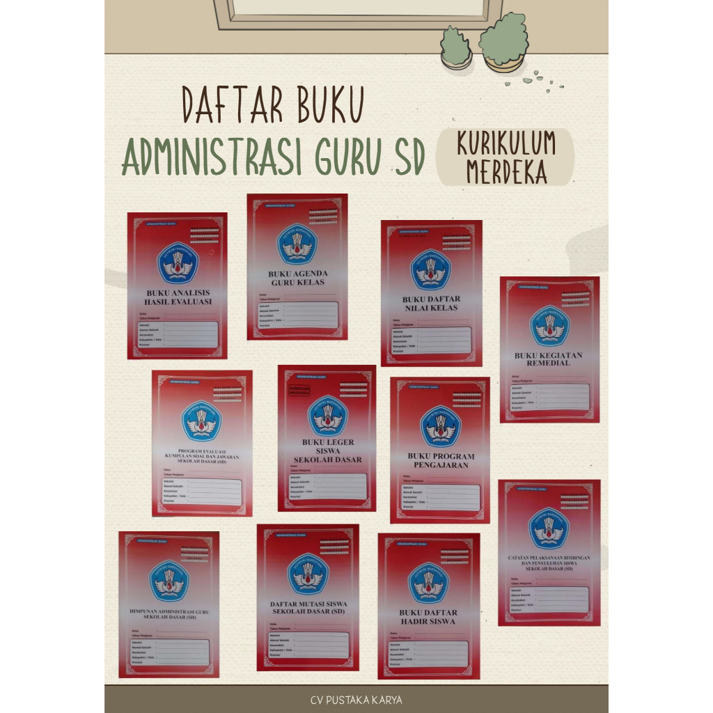Jual Buku Administrasi Guru, Guru Bidang dan Kepala Sekolah SD | Shopee ...