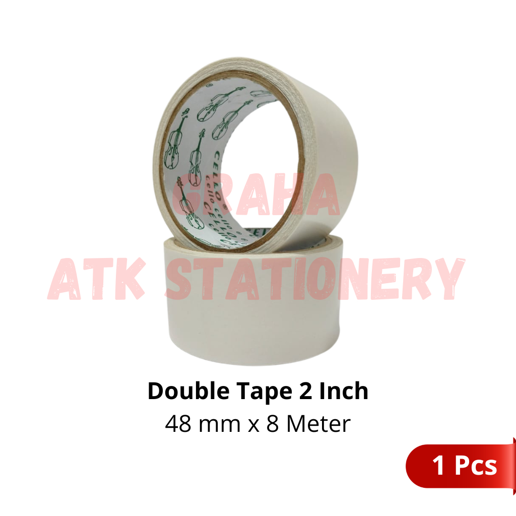 Jual [1 Pcs] Double Tape 2 Inch 48mm x 8 Meter / Perekat 2 Sisi Double ...