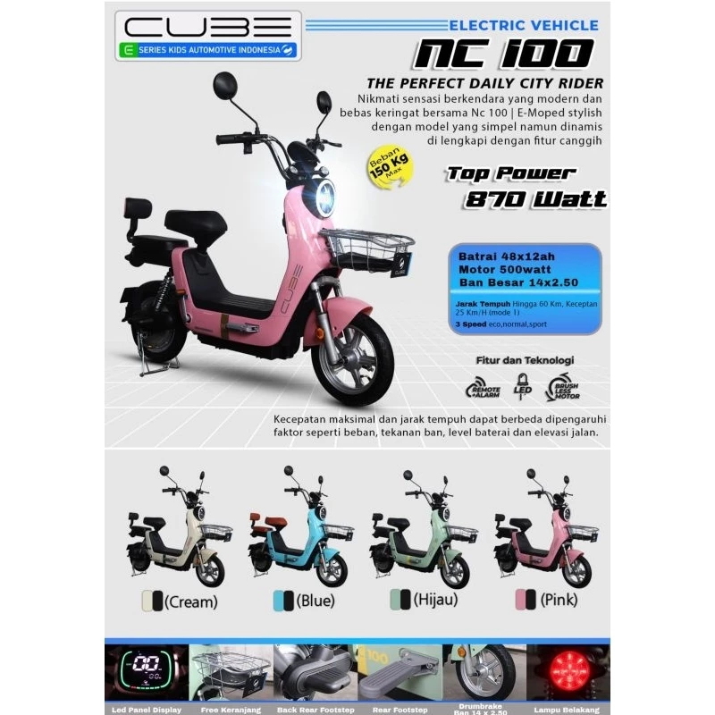 Jual SEPEDA LISTRIK GENIO NC100 | Shopee Indonesia