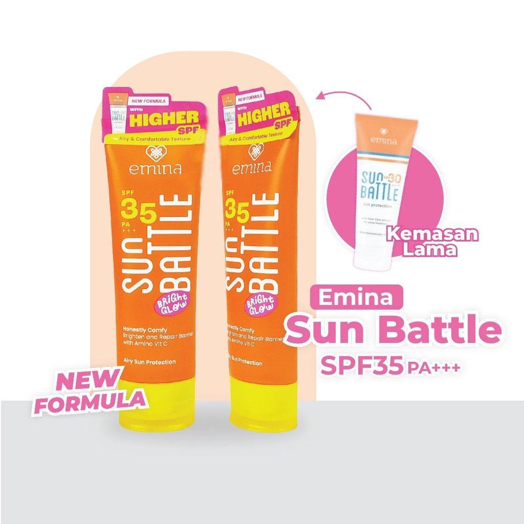 Jual Emina Sun Battle Bright Glow SPF 35 PA+++ - Sunscreen Serum Amino ...