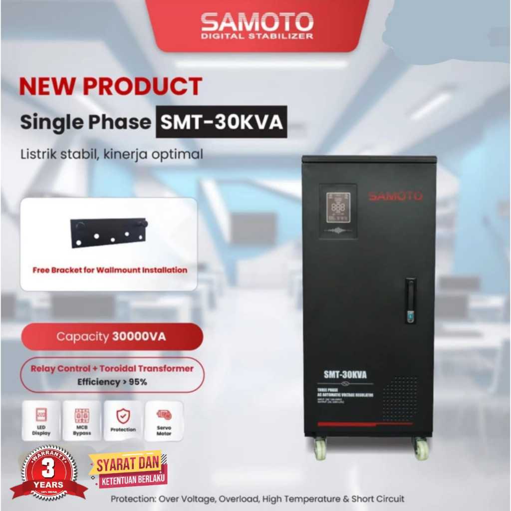 Jual SMT30KVA Stabilizer SAMOTO 30.000VA Stabilizer AVR 30.000VA Servo ...
