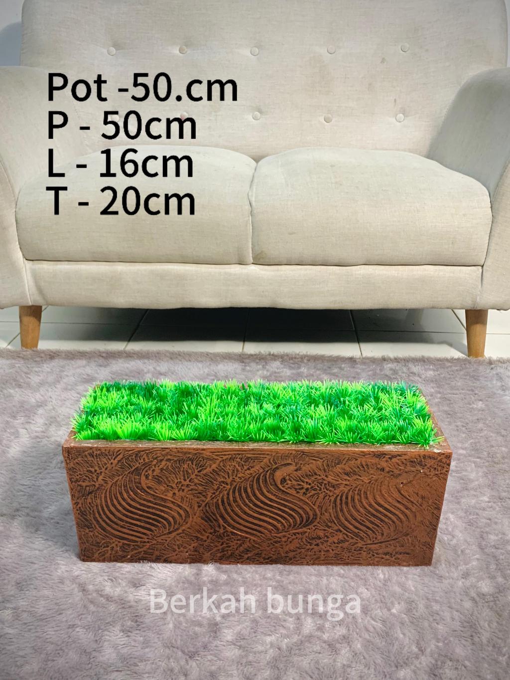 Jual pot partisi 50cm 60cm- pot kayu bunga artificial plastik - pot ...