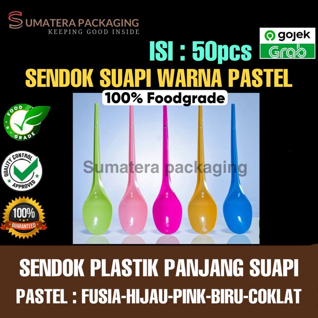 Jual Sendok Makan Plastik Suapi Warna Pastel isi 50 pcs per pack ...