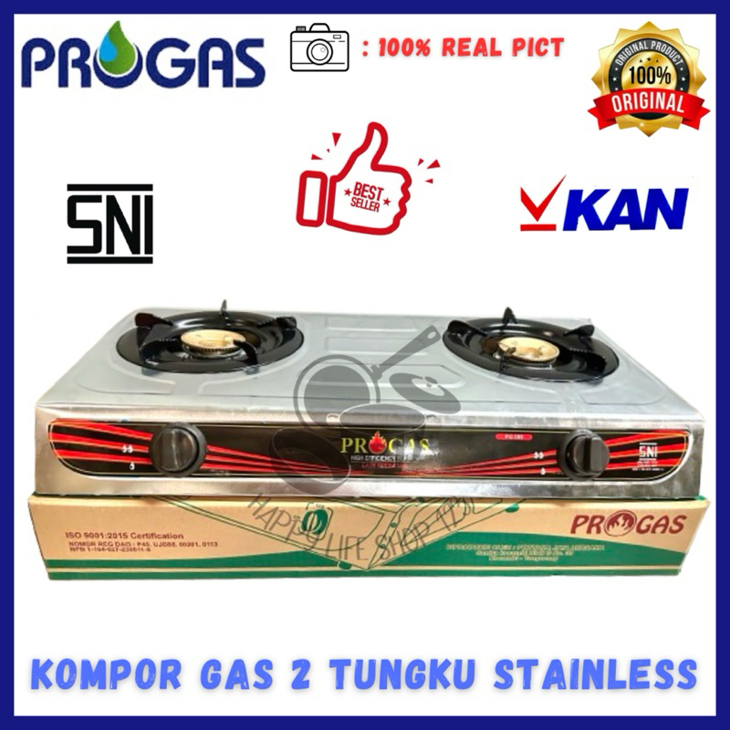Jual Kompor Progas 2 Tungku Stainless / Kompor Gas 2 Tungku Stainless ...