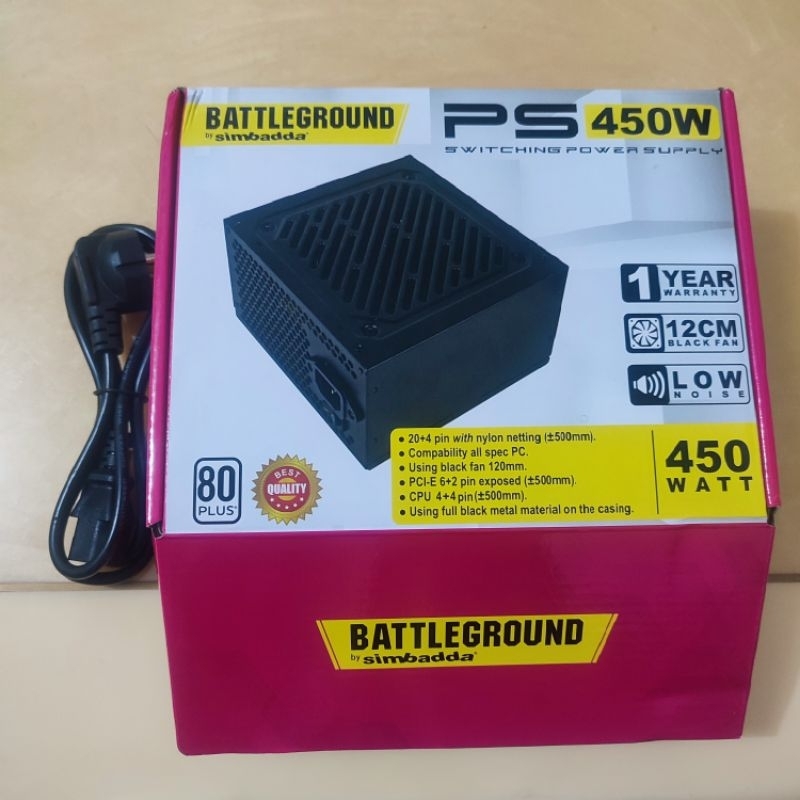 Jual Power Supply SIMBADDA BATTLEGROUND 450W PSU Gaming | Shopee Indonesia