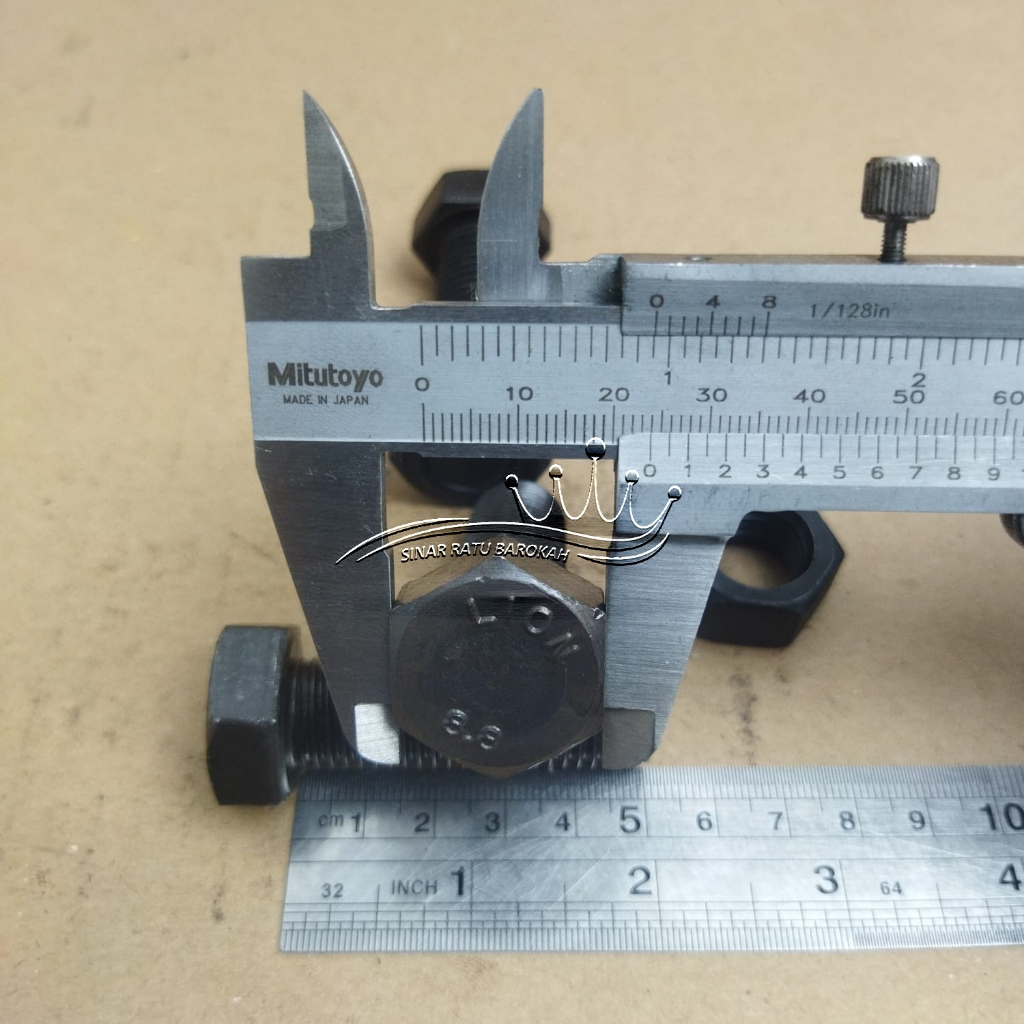 Jual BAUT MUR BAJA M16X50 FULL DRAT PANJANG 5CM KUNCI 24 5 CM BAUD HTB GRADE 8.8 HITAM M16 X 50 ...