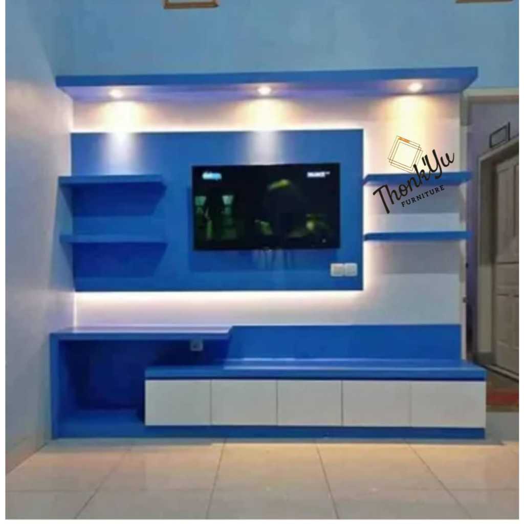 Jual Backdrop Tv LED + Lampu LED + Rak + wall mount Minimalis | Shopee ...