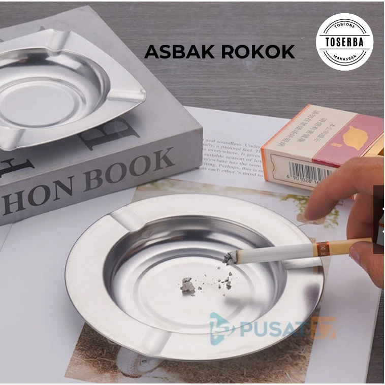 Jual SBAK ROKOK STAINLESS STEEL ASBAK SENG BULAT TEMPAT ASBAK ROKOK ...