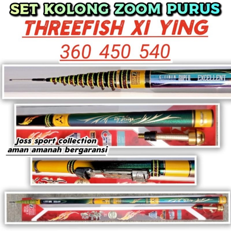 Jual joran tegek kolong zoom threefish xiying 360 450 540 sudah seting zoom purus | Shopee Indonesia