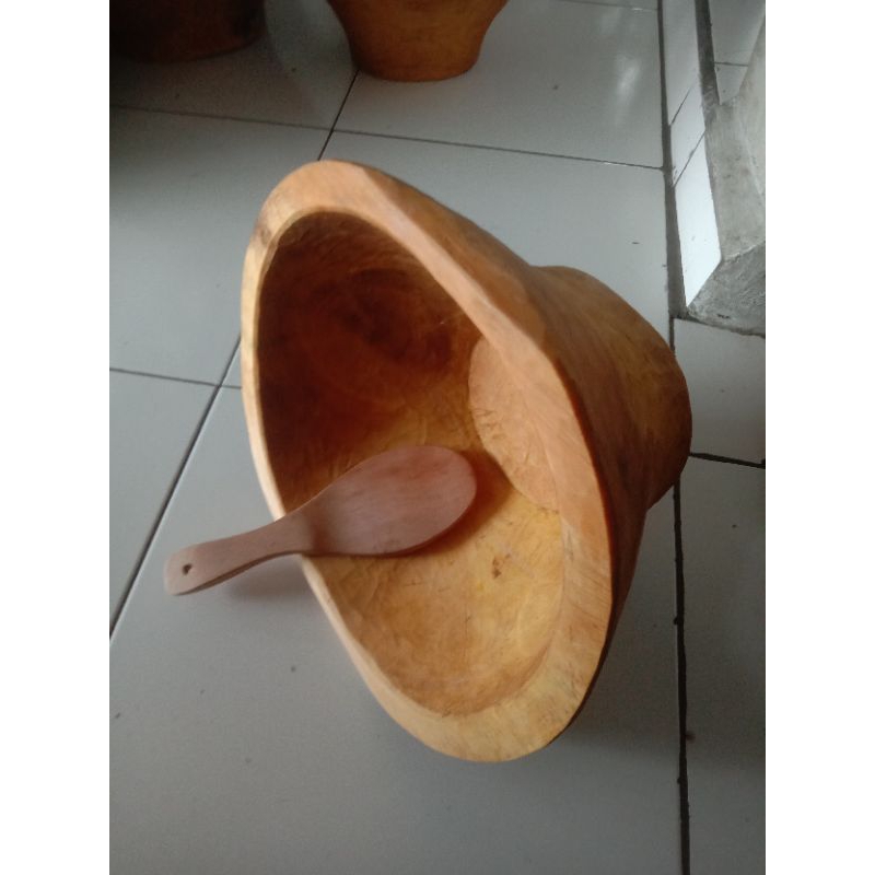 Jual alat tumbuk jadul uk 32 cm dulang kayu nangka asli tebal dan awet ...