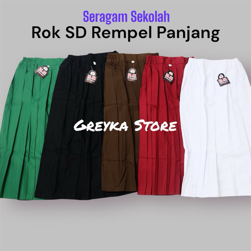 Jual ROK PANJANG Sekolah SD Rok Rempel Perempuan Seragam Sekolah SD Pramuka MI MERAH PUTIH HITAM ...