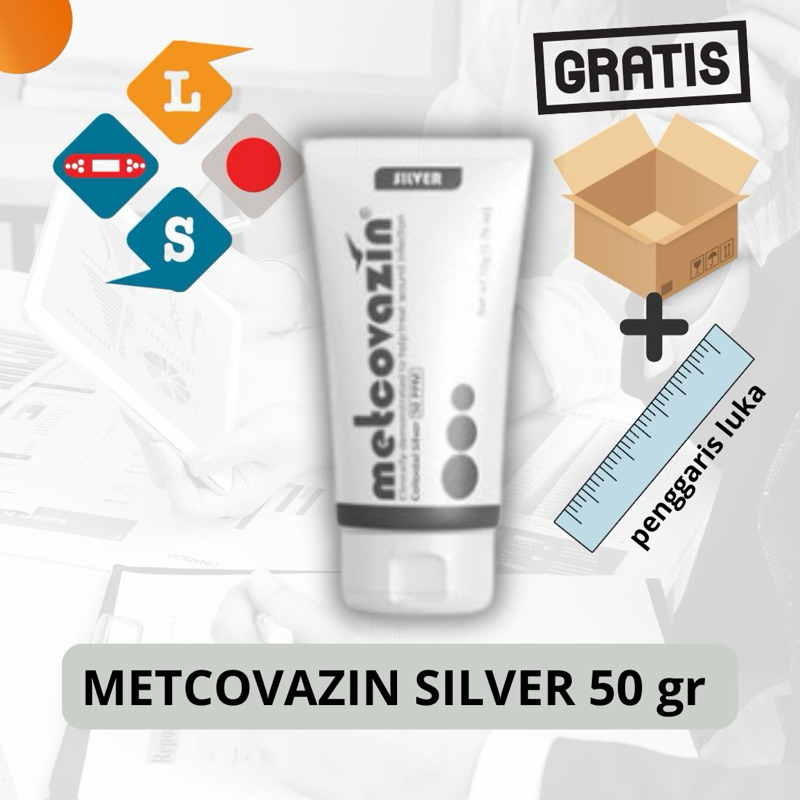 Jual Salep Metcovazin Silver 50gr FREE penggaris Luka | Shopee Indonesia
