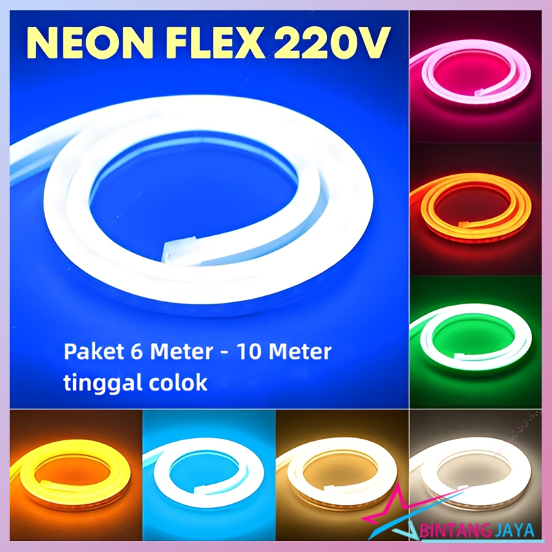 Jual Paket Lampu LED Neon Flex ledf 6m - 10m AC 220V Lengkap Tinggal ...