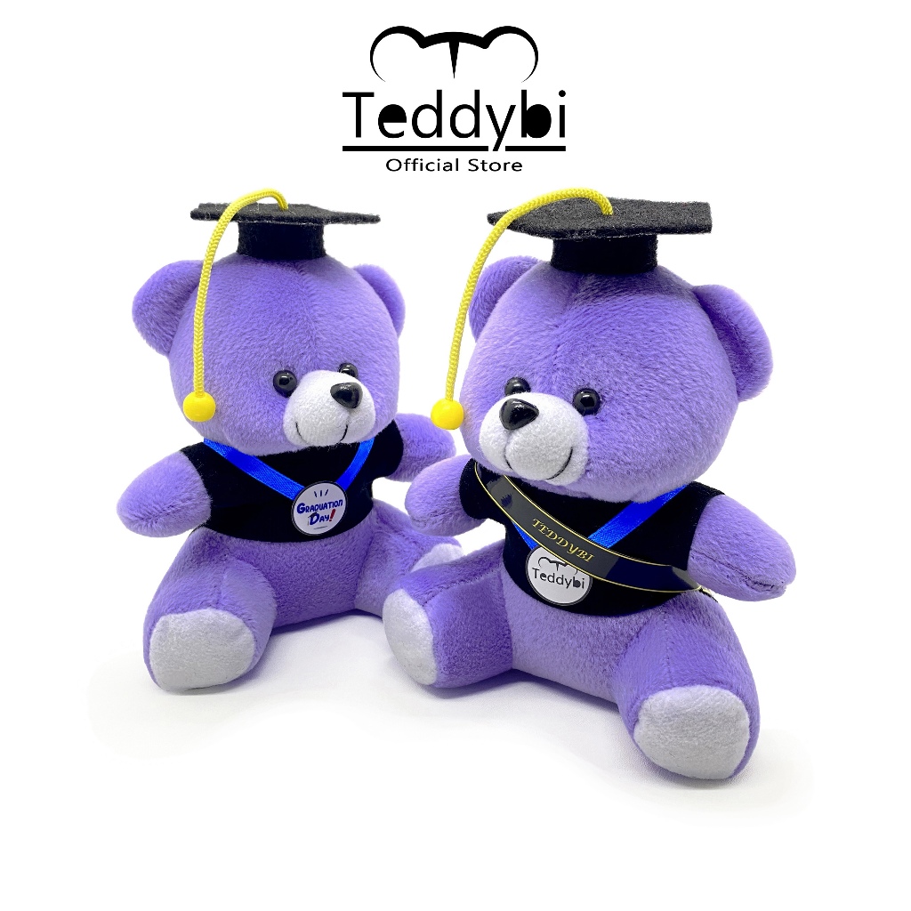 Jual TEDDYBI Boneka Wisuda Teddy Bear Mini Toga Hitam 'UNGU' | Shopee ...