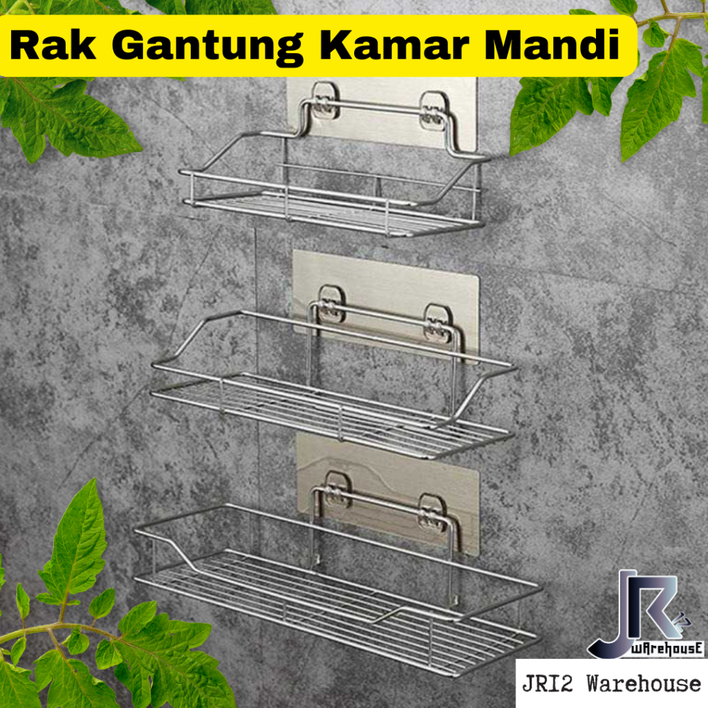Jual Rak Kamar Mandi Tempel Stainless Steel Bathroom Organizer Rak ...