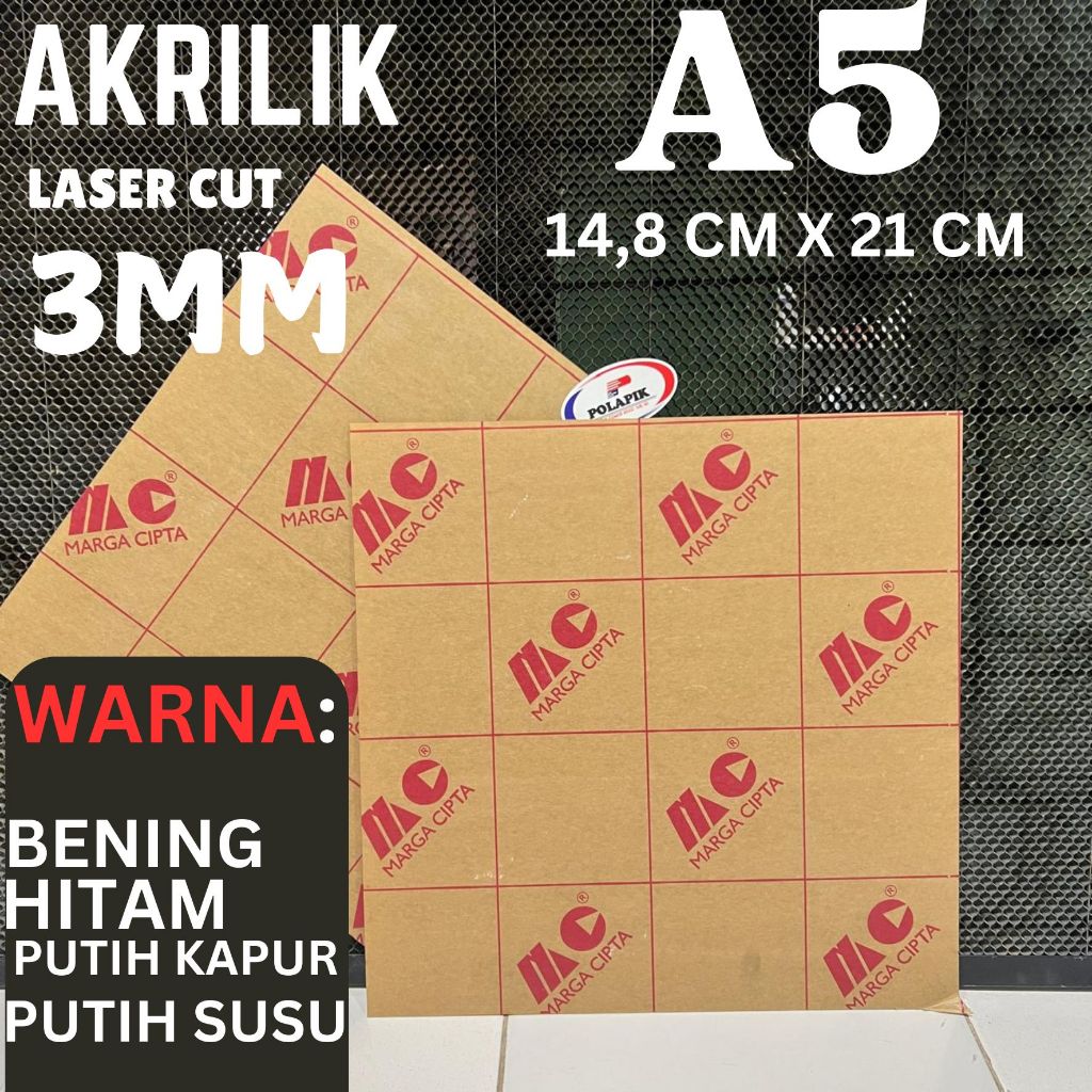 Jual Akrilik A5 14.8cmx21cm 3mm Marga Cipta Lembaran / Laser Cutting ...