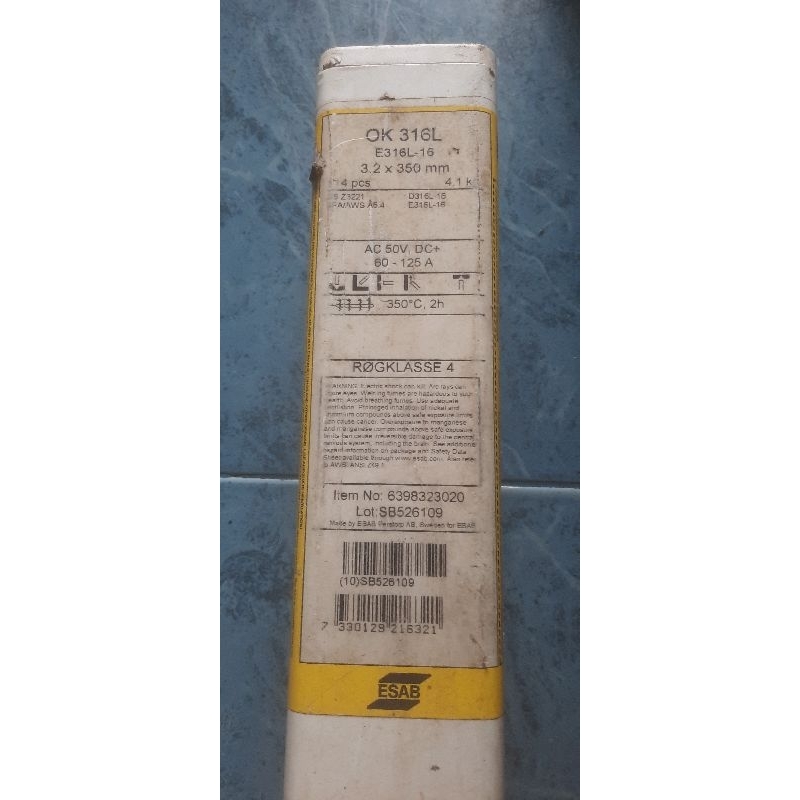 Jual KAWAT LAS STAINLESS STEEL ESAB OK-316L AWS E316L-16 Size.3.2MM | Shopee Indonesia