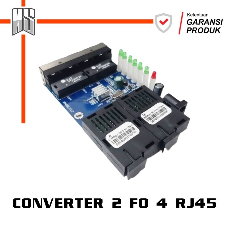Jual Media Converter 2 FO 4 LAN | 2 SC 4 RJ 10/100 Mbps PCB Board Fiber ...