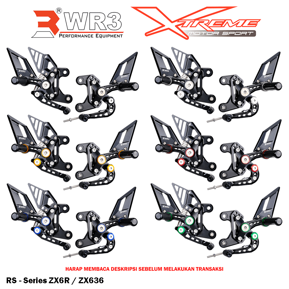 Jual Footstep Underbone Rearset Racing WR3 RS - Series ZX636 / ZX6R ...