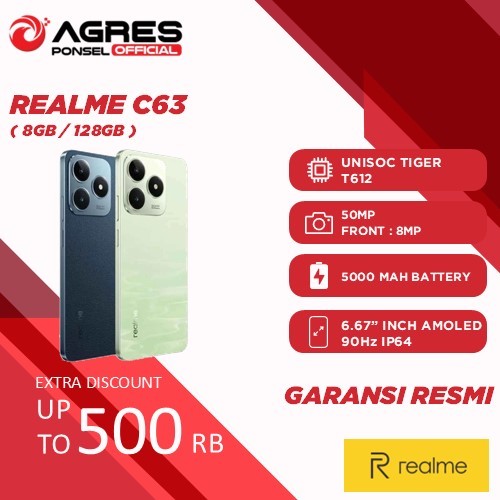 Jual REALME C63 [6GB+128][8GB+128GB]GB 45W Fast Charge| 5000mAh Durable ...