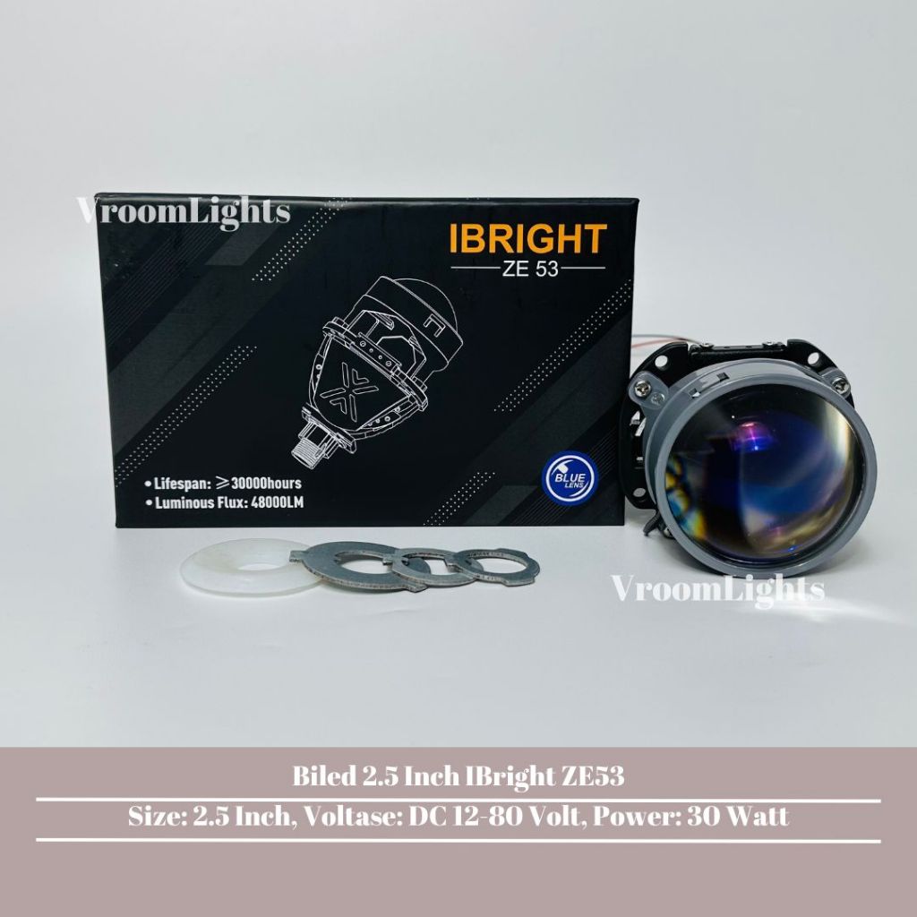 Jual IBRIGHT Tipe ZE53 Biled 2.5 Inch Blue Lens All Weather Flat Cut ...