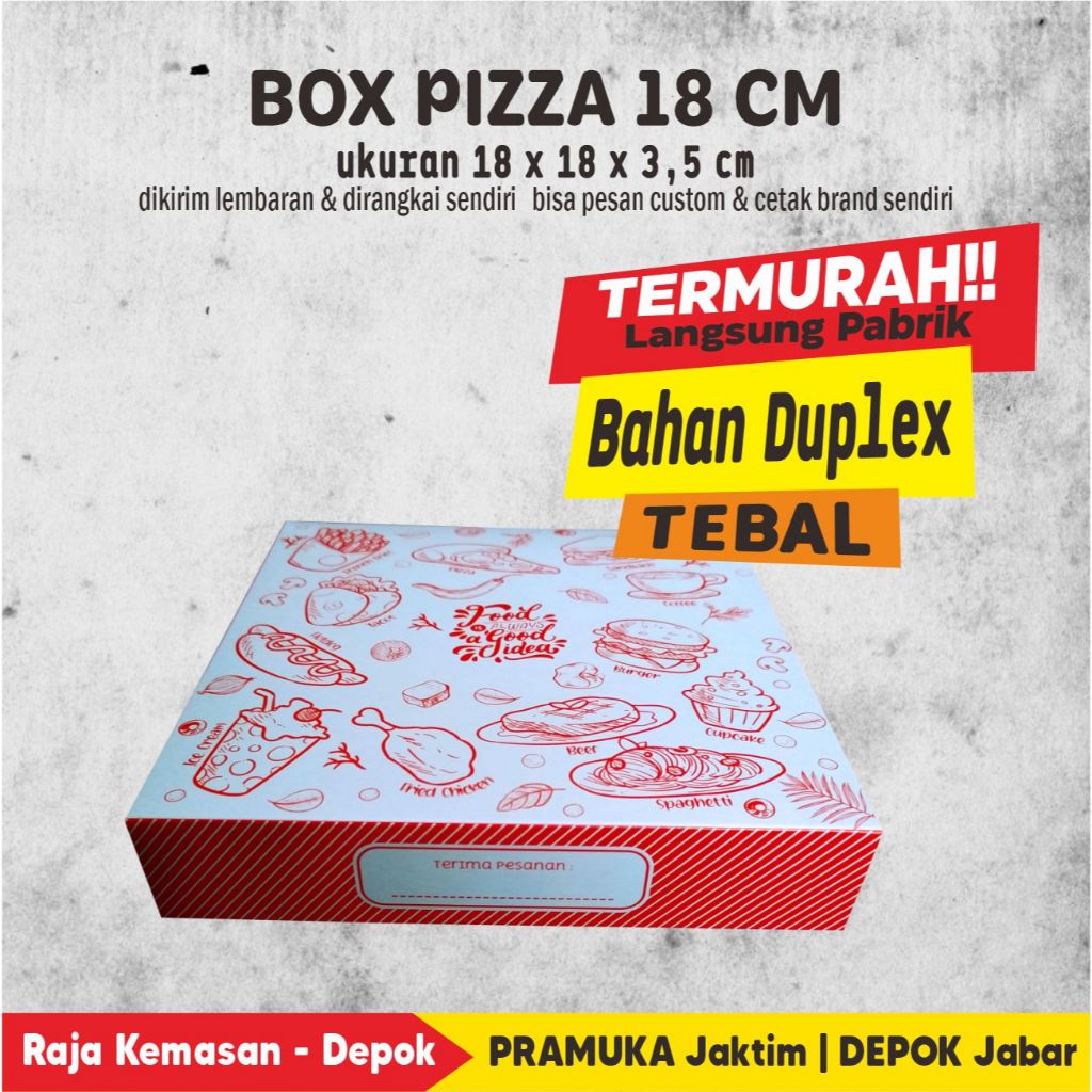 Jual BOX PIZZA 18 CM DUPLEX (isi 50 pcs) | Shopee Indonesia