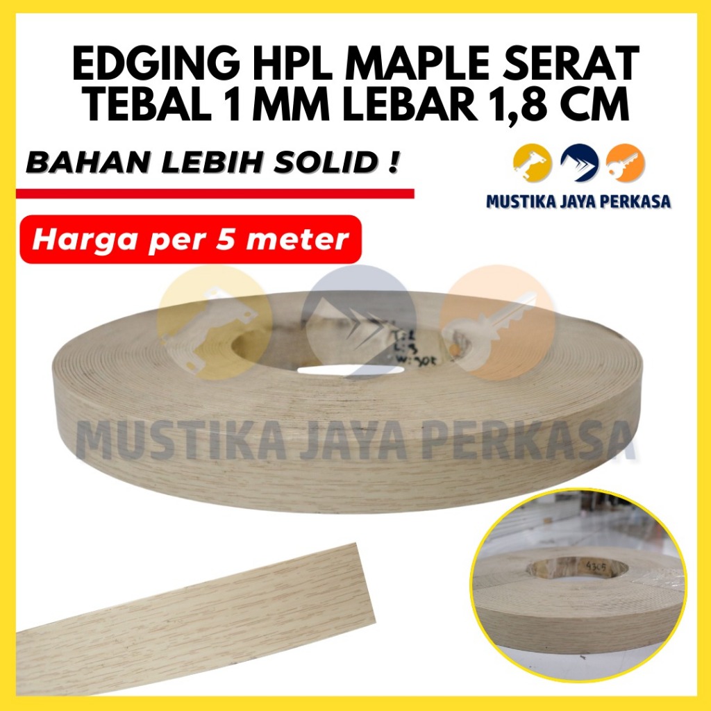 Jual Per 5 Meter Edging HPL Woodgrain Maple Serat 1.8 cm | Shopee Indonesia