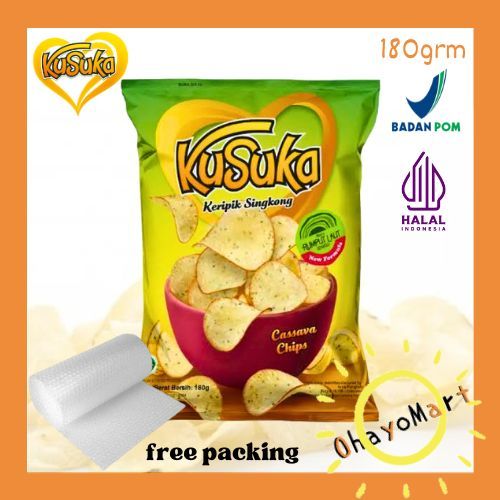 Jual Kusuka Keripik Singkong Rasa Rumput Laut / Cassava Chips Seaweed 180gr | Shopee Indonesia