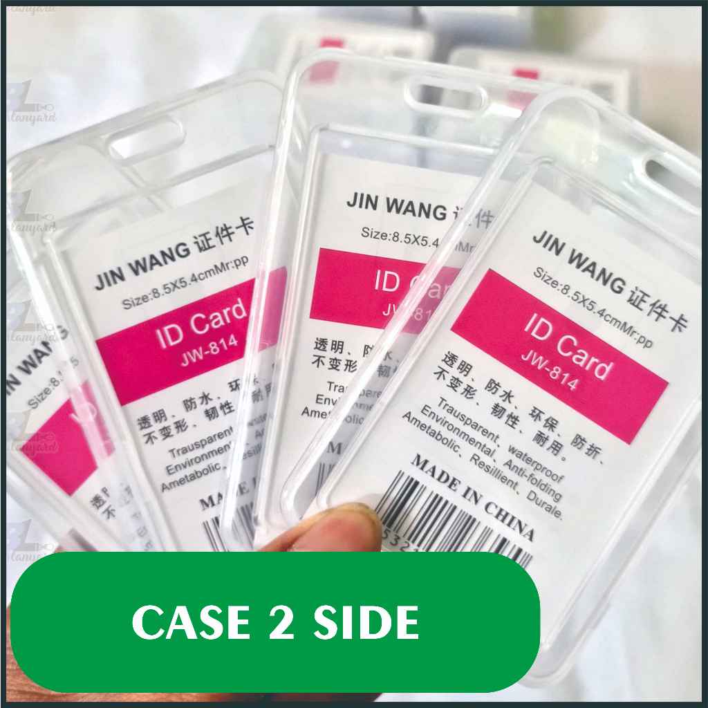 Jual casing frame id card 2side clear bening isi 2 kartu wadah tempat ...