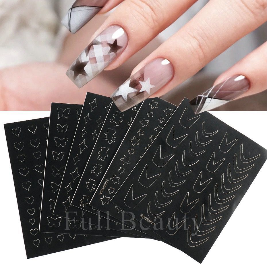 Jual BLACK STIKER OMBRE LOVE STAR / STIKER HITAM BENTUK HATI UNTUK ...