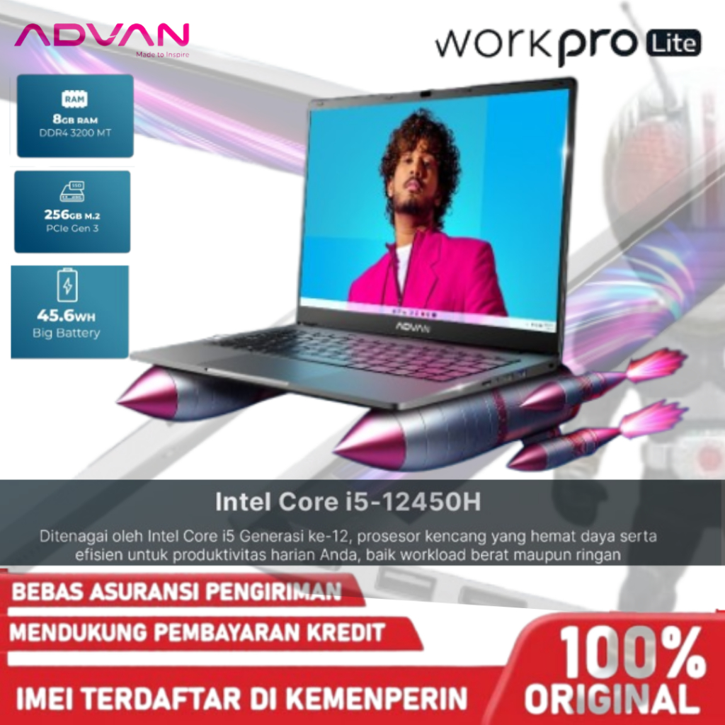 Jual ADVAN Laptop Workpro Lite Intel Core i5-12450H / Intel Core i3 ...