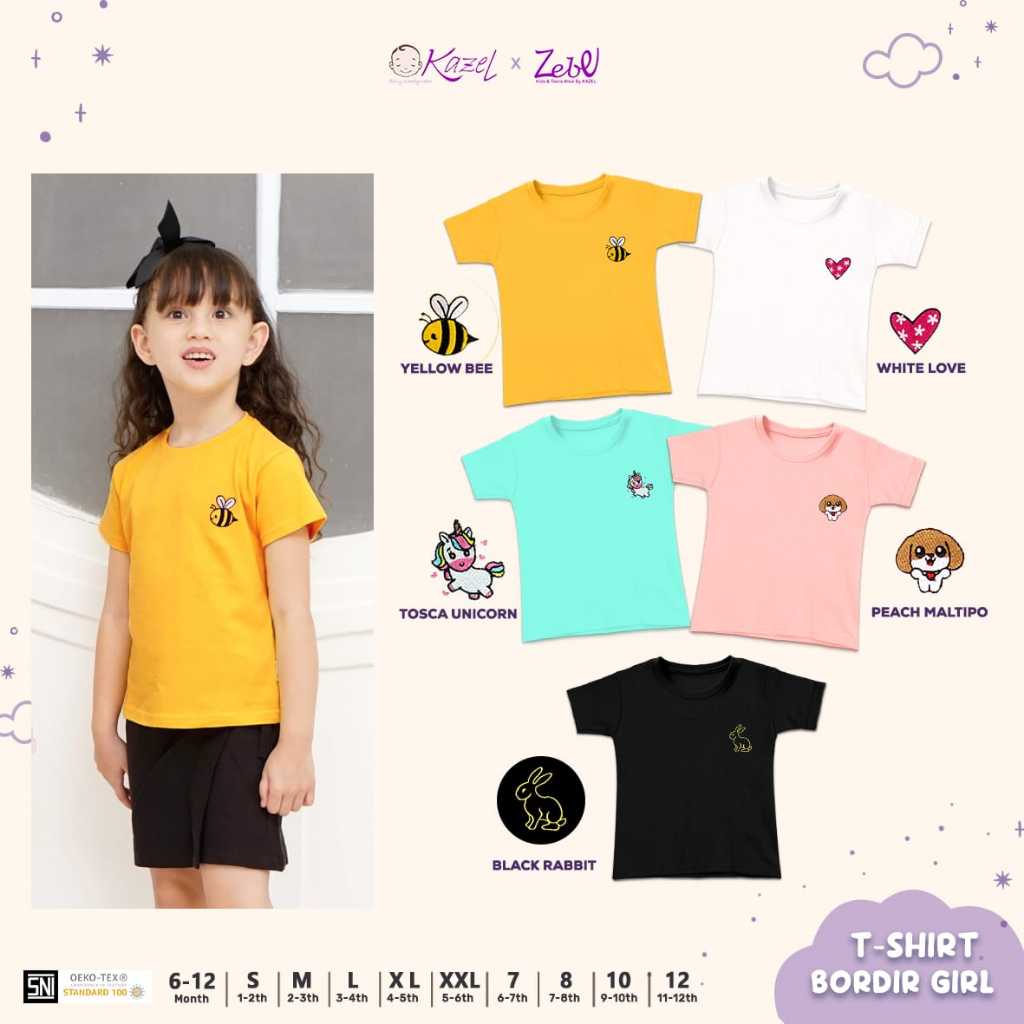 Jual Kazel x Zebe Tshirt Bordir Girl (1 pcs) | Shopee Indonesia