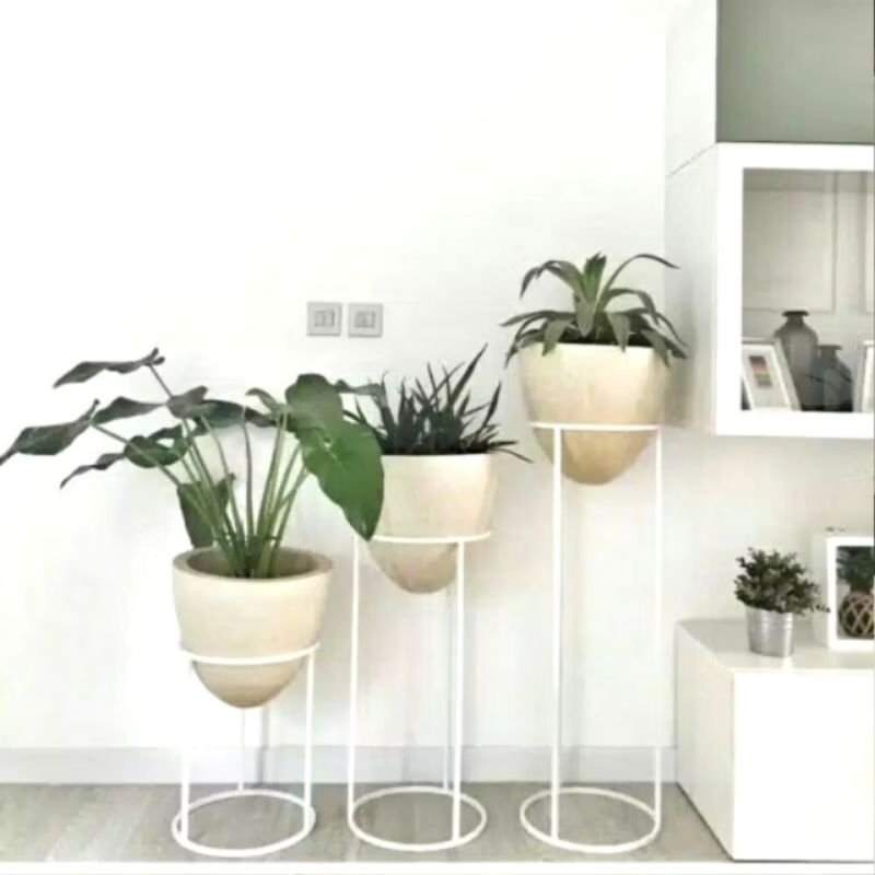Jual 1 SET ISI 3 Standing Pot besi, Dudukan pot besi, rak pot bunga ...
