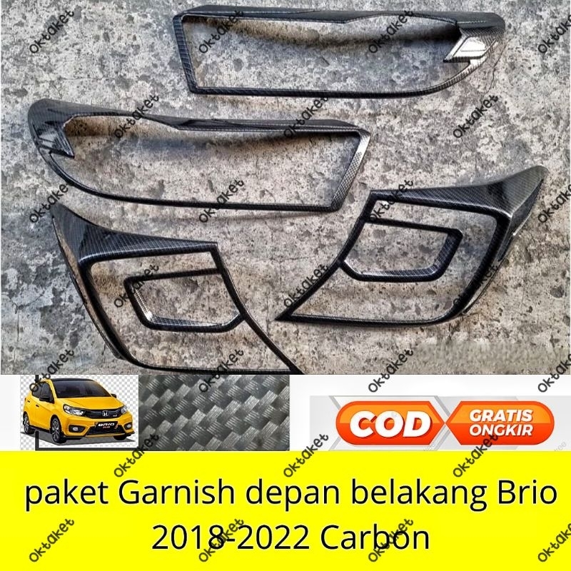 Jual paket Garnish Lampu depan belakang all new Brio 2018 2019 2020 2021 2022 new carbon ...