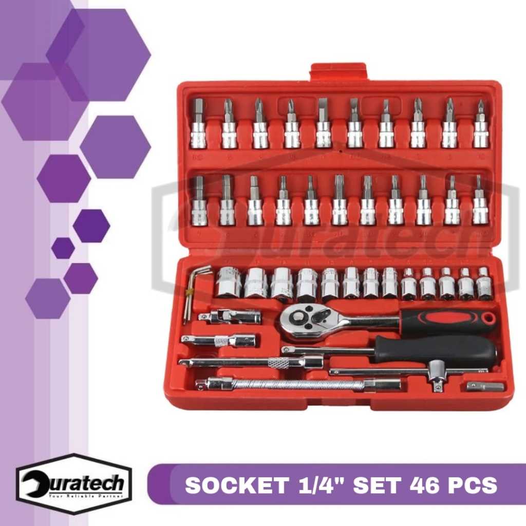 Jual Cykat Kunci Bengkel Lengkap 46Pcs Socket Set Gagang Sock 1/4 ...